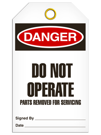 Danger Parts Removed Tags