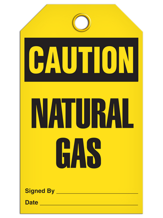 Caution Natural Gas Tags