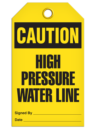 Caution Press Water Tags | Creative Safety Supply