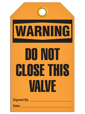 Warning Close Valve Tags | Creative Safety Supply