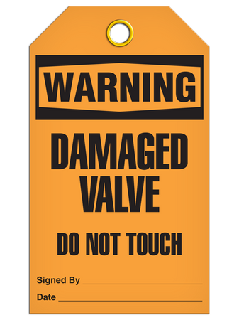 Warning Damage Valve Tags | Creative Safety Supply