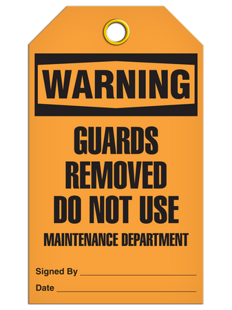 Warning Do Not Use Maintenance Department Tags