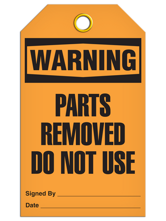Warning Parts Removed Tags