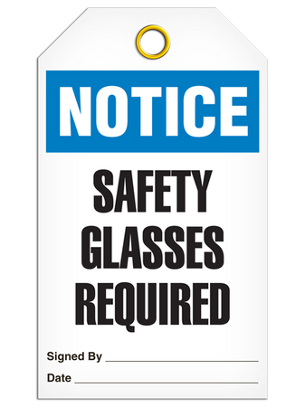 Notice Safety Glasses Tags | Creative Safety Supply