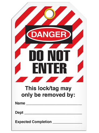 Lockout Do Not Enter Striped Tags | Creative Safety Supply