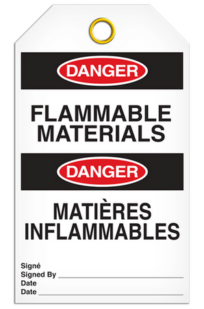 Danger English/French Flammable Tags | Creative Safety Supply