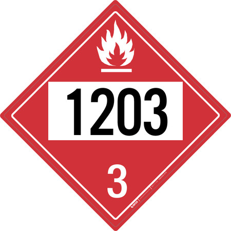 Flammable: Class 3 - UN1203 - Placard Sign