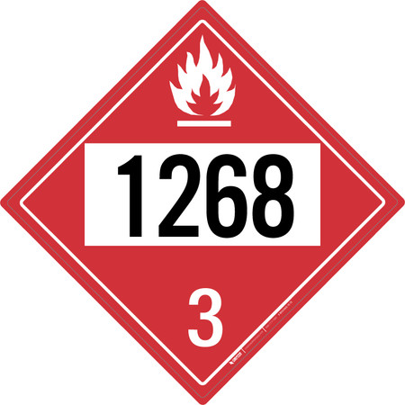 Flammable: Class 3 - UN1268 - Placard Sign