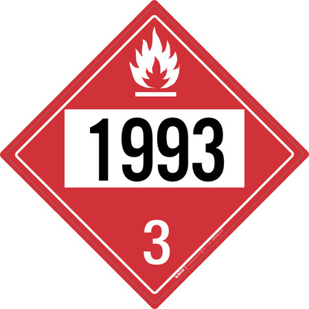Flammable: Class 3 - UN1993 - Placard Sign