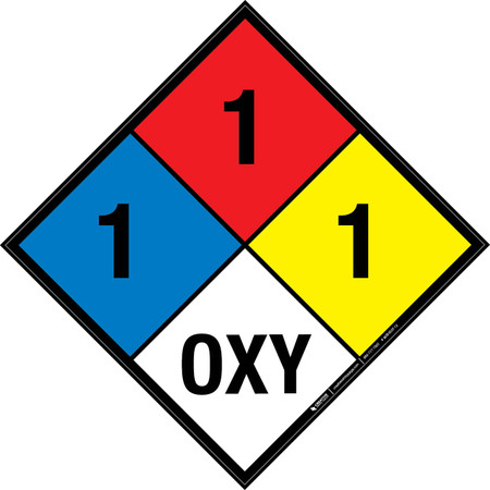 NFPA Diamond 704: 1-1-1 OXY - Wall Sign | Creative Safety Supply