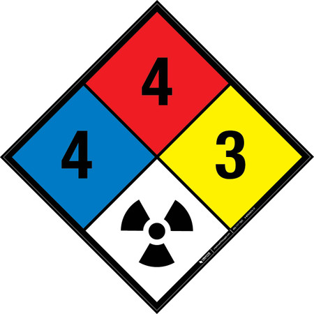NFPA Diamond 704: 4-4-3 RAD - Wall Sign