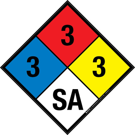 NFPA Diamond 704: 3-3-3 SA - Wall Sign | Creative Safety Supply