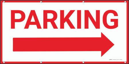 Parking Right Arrow Banner | Creative Safety Supply