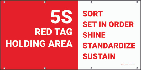 5S Red Tag Holding Area Banner