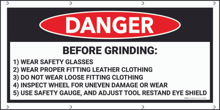 Danger Before Grinding Framed Banner