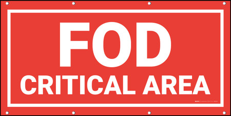 FOD Critical Area Large Text Banner | Creative Safety Supply