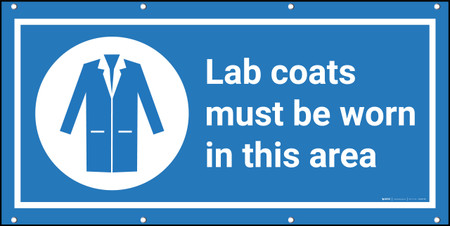 Lab Coats Must Be Worn In This Area Circle Icon Banner