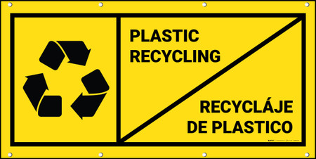 Plastic Recycling Bilingual Spanish Diagonal Banner | Creative Safety ...