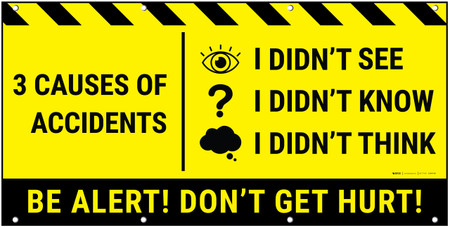 Be Alert Don't Get Hurt Banner | Creative Safety Supply