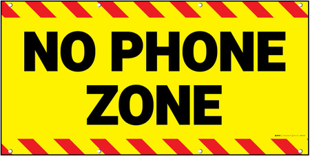 No Phone Zone Yellow/Red Banner