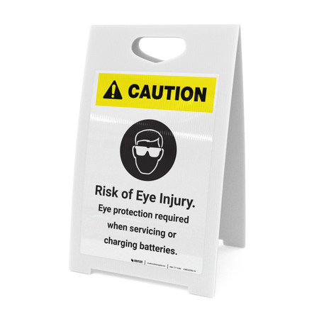 Caution: Eye Protection Required with Graphic - A-Frame Sign
