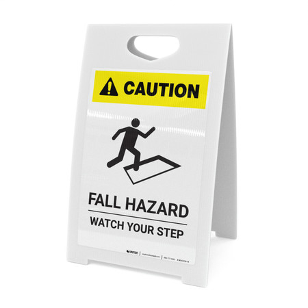 Caution: Fall Hazard - A-Frame Sign