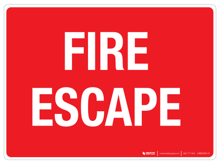 Fire Escape Wall Sign | Creative Safety Supply