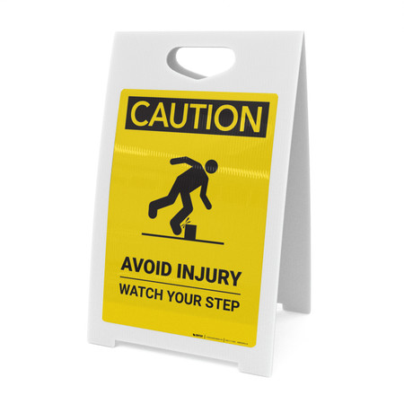 Caution: Avoid Injury Watch Your Step - A-Frame Sign