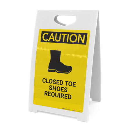 Caution: Closed Toe Shoes Required - A-Frame Sign