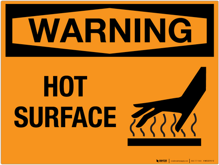 Warning: Hot Surface - Wall Sign