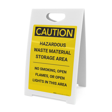 Caution: Hazardous Waste Material Storage Area - A-Frame Sign