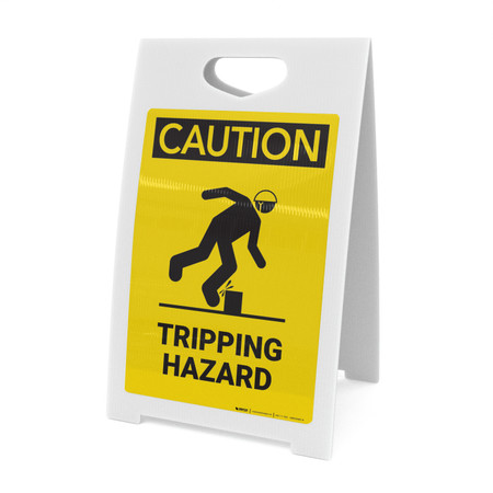 Caution: Tripping Hazard with graphic - A-Frame Sign