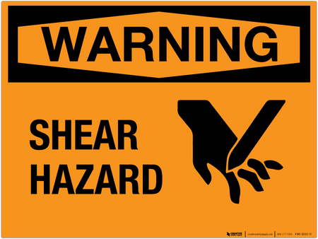 Warning: Shear Hazard - Wall Sign | Creative Safety Supply
