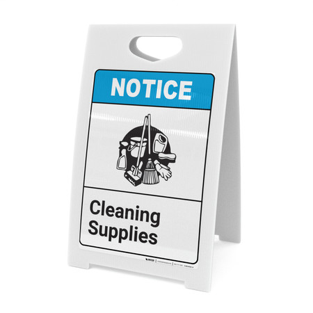 Notice: Cleaning Supplies ANSI with Icon - A-Frame Sign
