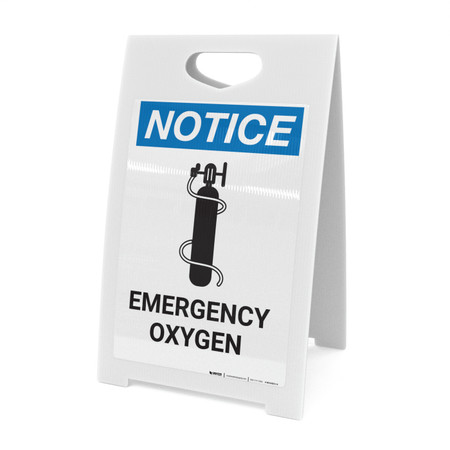 Notice: Emergency Oxygen with Icon - A-Frame Sign