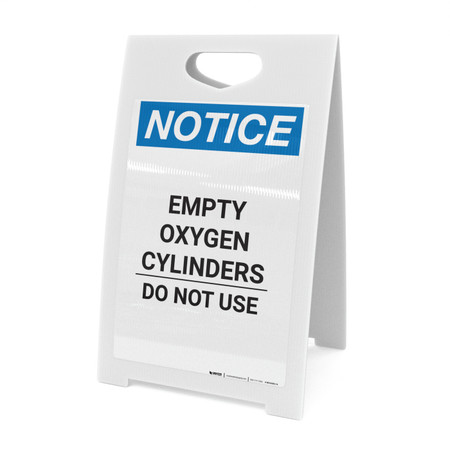 Notice: Empty Oxygen Cylinders Do Not Use - A-Frame Sign