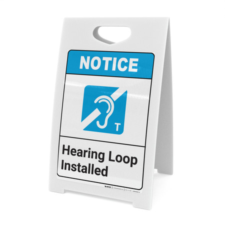Notice: Hearing Loop Installed ANSI with Icon - A-Frame Sign