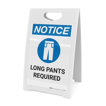 Notice: Long Pants Required with Icon - A-Frame Sign