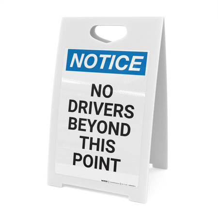 Notice: No Drivers Beyond This Point - A-Frame Sign