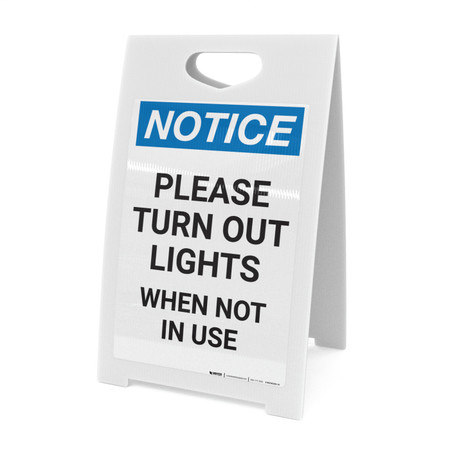 Notice: Please Turn Out Lights When Not in Use - A-Frame Sign