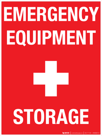 Emergency Equipment Storage - Wall Sign