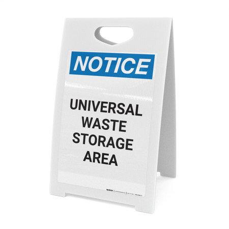 Notice: Universal Waste Storage Area - A-Frame Sign | Creative Safety ...