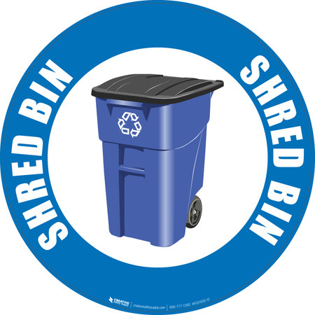 Shred Bin (Blue) - Floor Sign | Creative Safety Supply