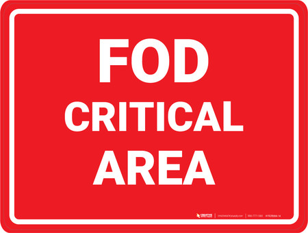 FOD Critical Area - Floor Marking Sign