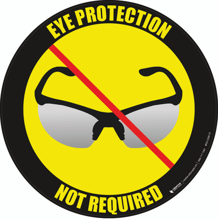Eye Protection Not Required Floor Sign | Creative Safety Supply