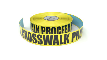 Warning: Crosswalk Proceed With Caution - Inline Printed Floor Marking ...