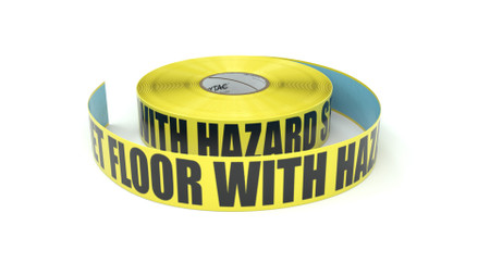 Wet Floor with Hazard Stripes - Inline Printed Floor Marking Tape