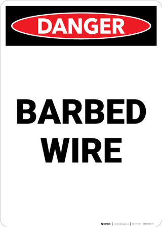 Barbed Wire - Portrait Wall Sign