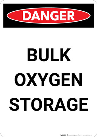 Bulk Oxygen Storage - Portrait Wall Sign | Creative Safety Supply