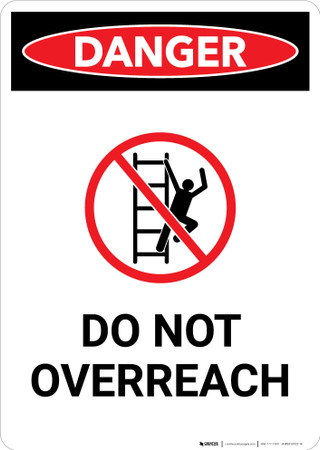 Do Not Overreach with Icon - Portrait Wall Sign